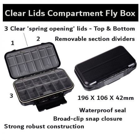 Fly Boxes - Clear Lids Compartment fly box