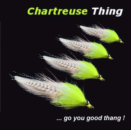 Flies SALTWATER/BASS - Fly - 3 PINK THING ... in Chartreuse