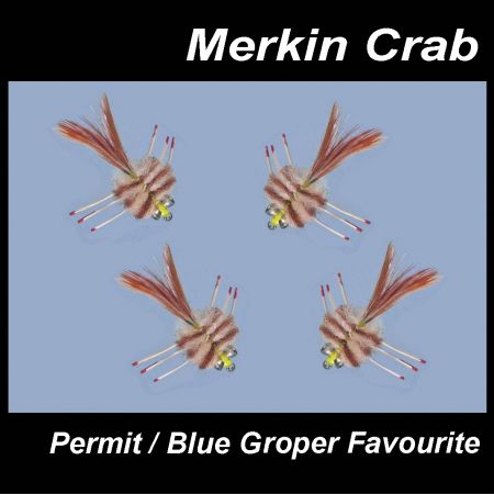 Flies SALTWATER/BASS - FLY - 4 Merkin Crabs